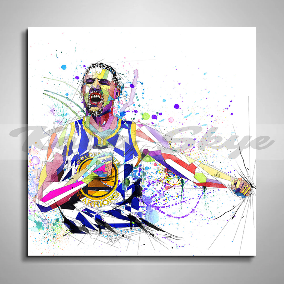 ABSTRACT BASKETBALL WALL ART INSPIRED BY KLAY THOMPSON // NBA-KT01